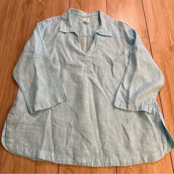 Sigrid Olsen | Tops | Sigrid Olsen Light Blue Linen Top | Poshmark